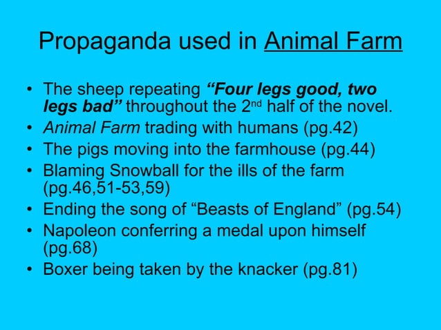 Propaganda and George Orwell's Animal Farm | PPT