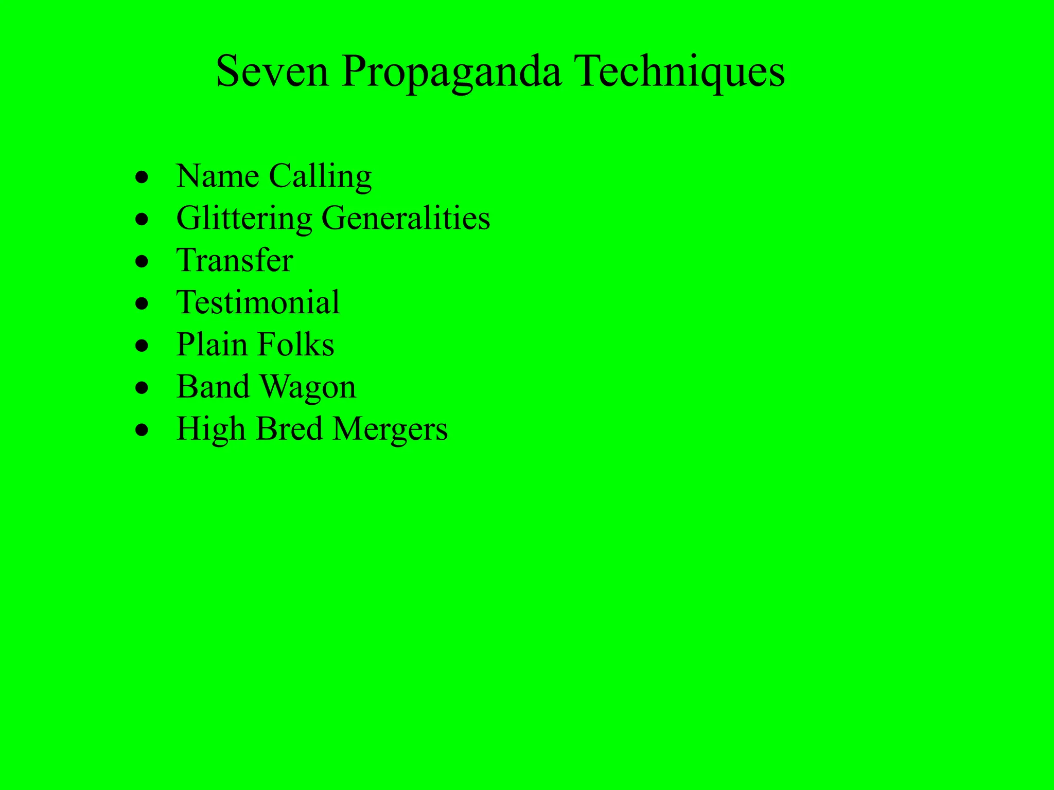 Propaganda techniques with examples and etc | PPT