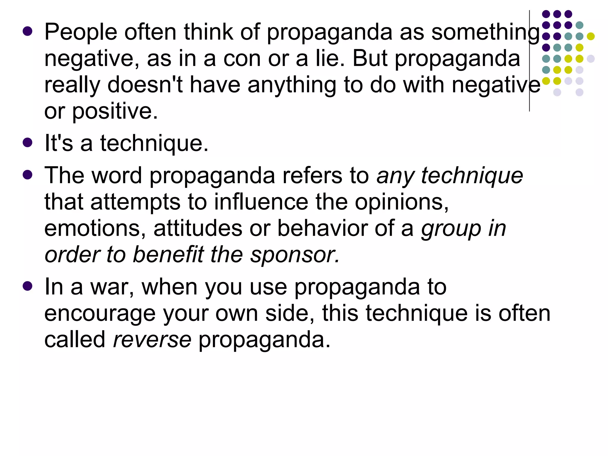 Propaganda and the Internet | PPT