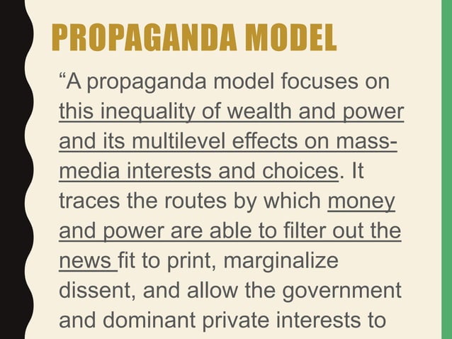 Propaganda model of Communication | PPTX | Media Industry | Industries