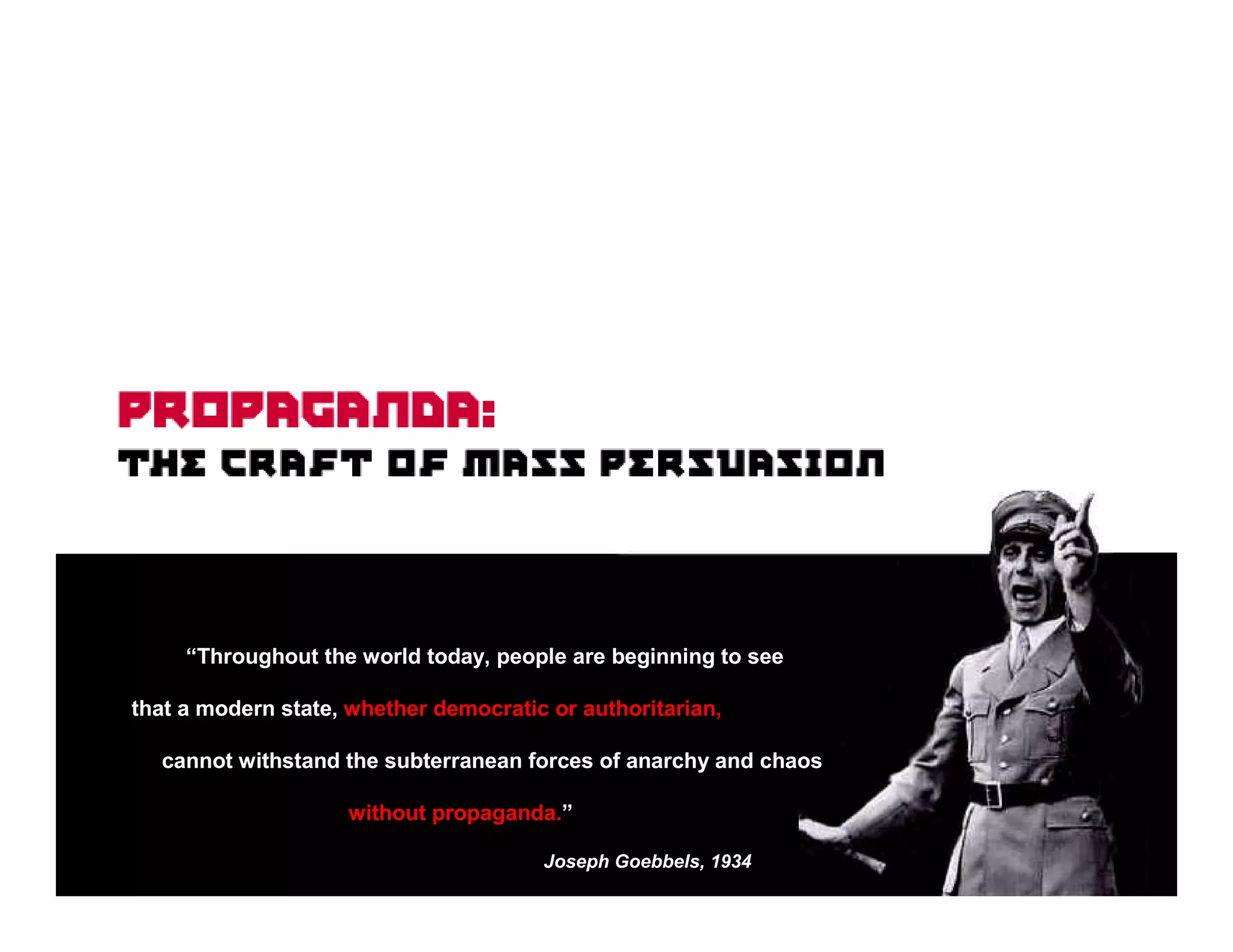 Propaganda: The Art of Mass Persuasion | PDF