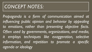 PROPAGANDA ACTIVITY.pptxahshsdhduaujsiua | PPT