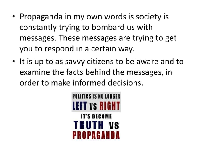 Propaganda and the effects of propaganda | PPTX | Advertising Industry | Industries