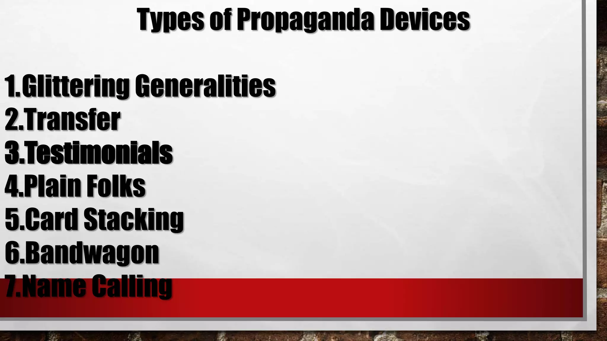 Propaganda devices | PPTX