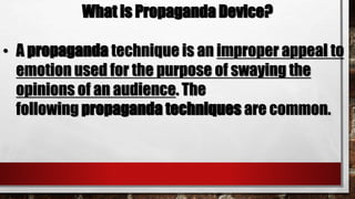 Propaganda devices | PPTX