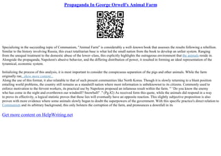 Propaganda In Animal Farm | PDF