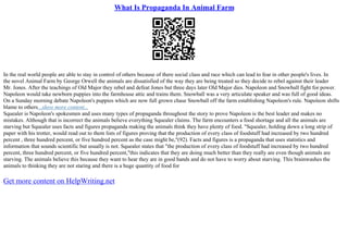 Propaganda In Animal Farm | PDF
