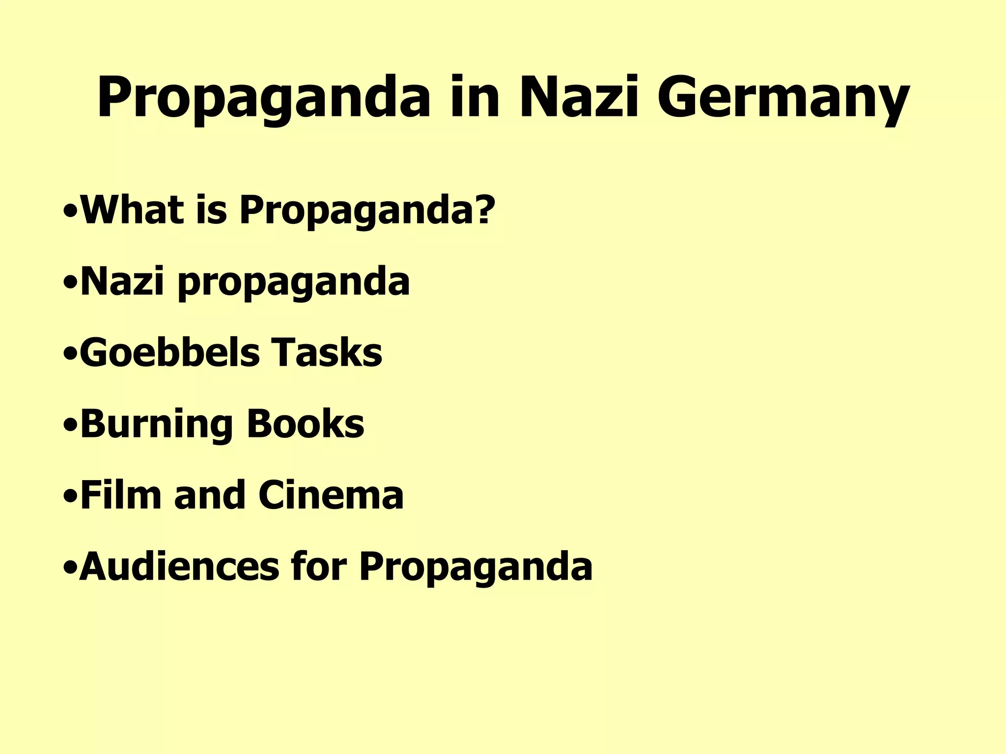 Propaganda in nazi germany | PPT