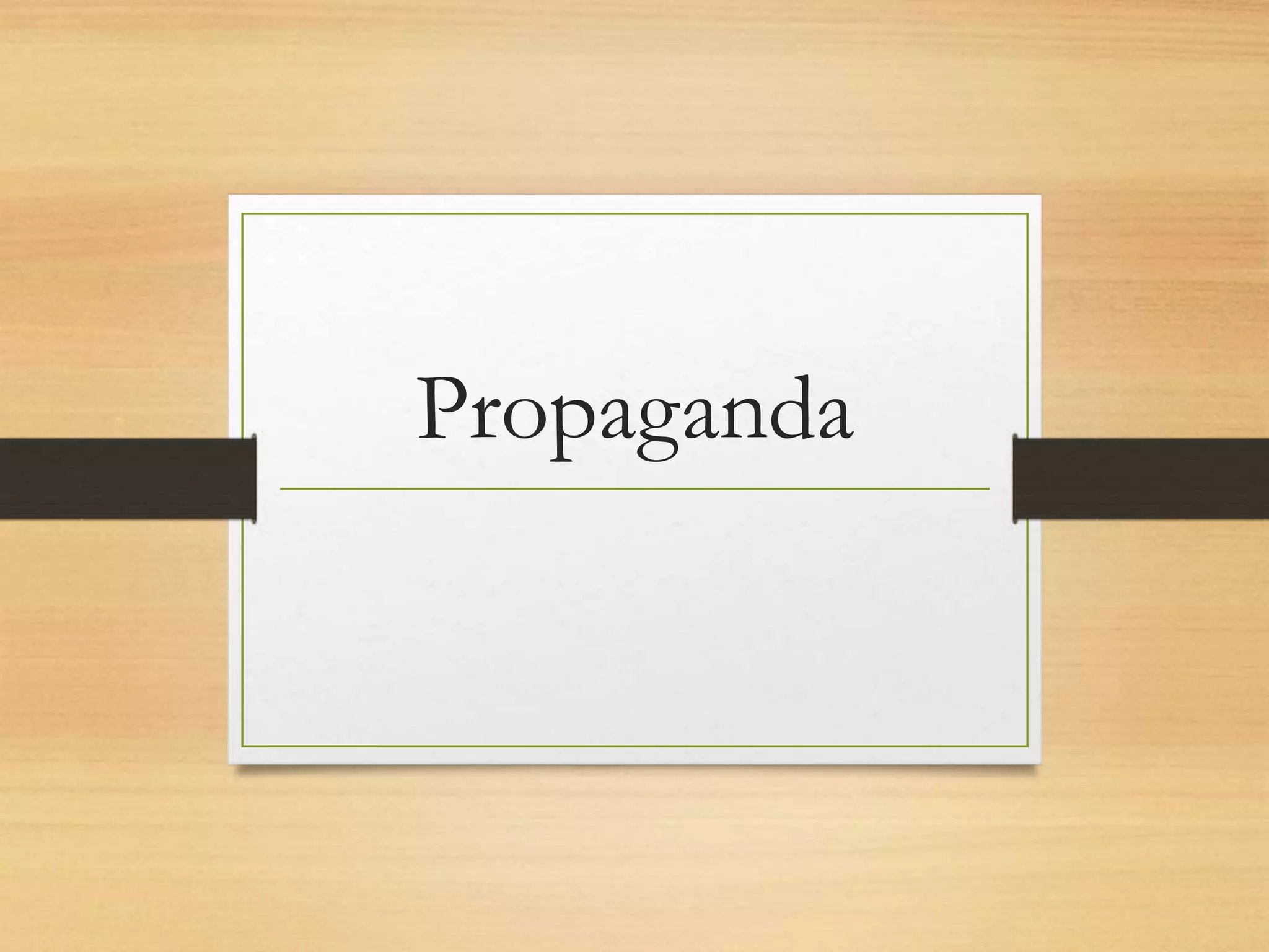 Propaganda vs. Advertisement | PPTX