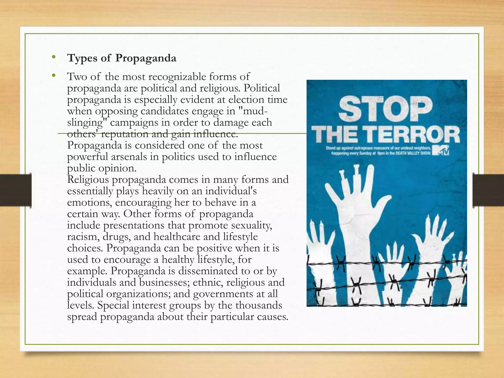 Propaganda vs. Advertisement | PPTX