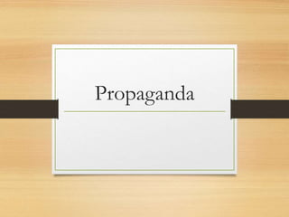 Propaganda vs. Advertisement | PPTX