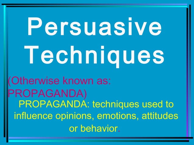 Propaganda powerpoint | PPT