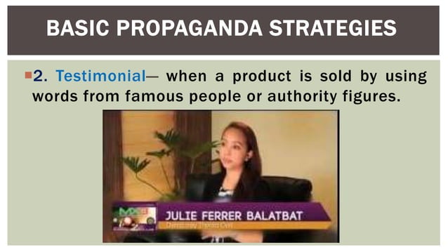 Basic Propaganda Strategies powerpoint | PPTX