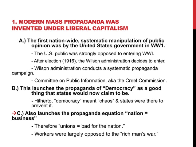 Democracy as Propaganda for Capitalism | PPT