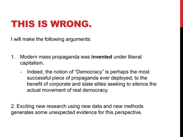 Democracy as Propaganda for Capitalism | PPT