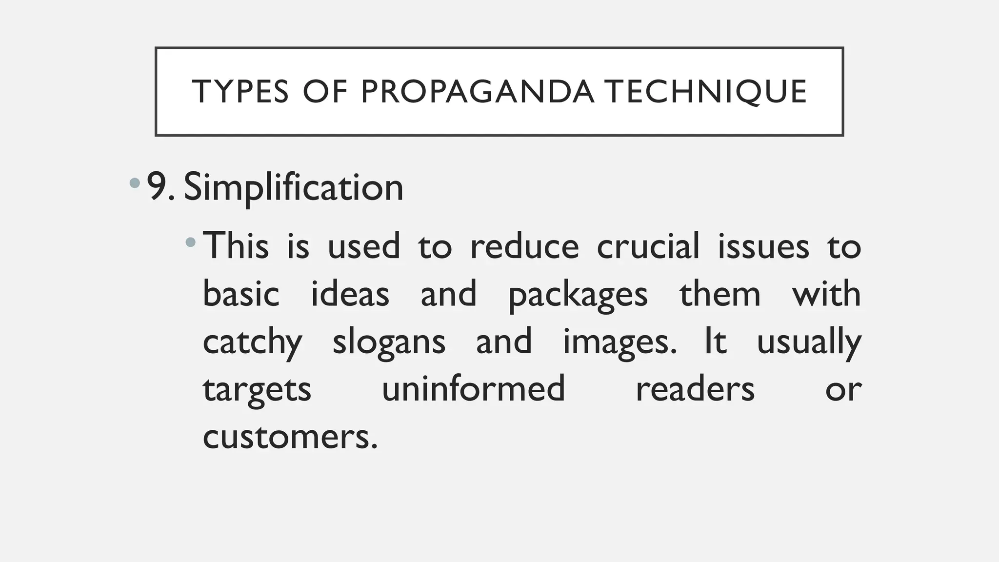 PROPAGANDA TECHNIQUE- english grade 8.pptx