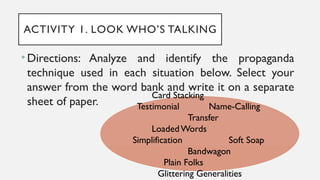 PROPAGANDA TECHNIQUE- english grade 8.pptx