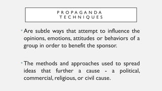 PROPAGANDA TECHNIQUE LESSON ENGLISH- .pptx