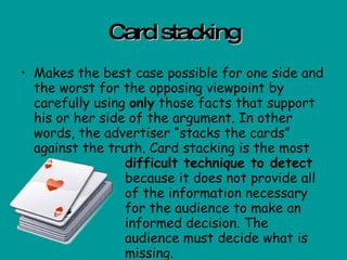 Card Stacking Propaganda 2022