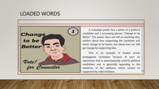 Propaganda techniques.pptx in English Nine | PPTX