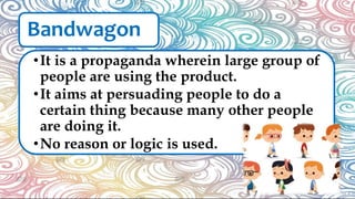 propaganda techniques a lesson for grade 8 q3 | PPTX