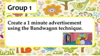 propaganda techniques a lesson for grade 8 q3 | PPTX