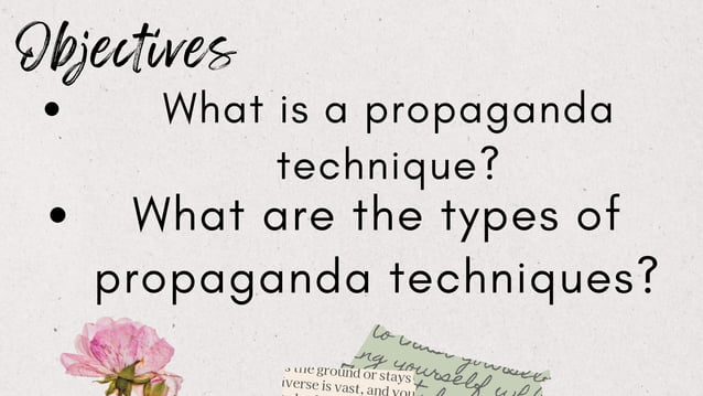 PROPAGANDA TECHNIQUES POWERPOINT PRESENTATIONS | PDF