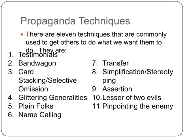 Propaganda techniques | PPTX