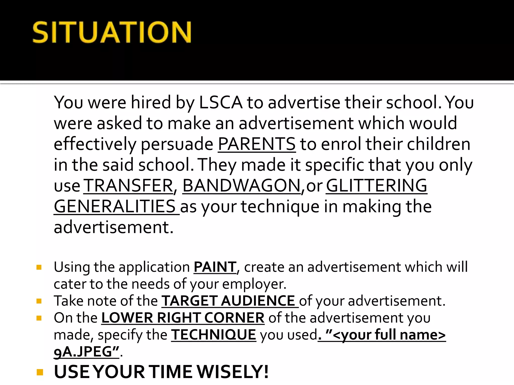 Propaganda techniques in advertising | PPTX