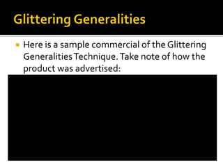 Propaganda techniques in advertising | PPTX