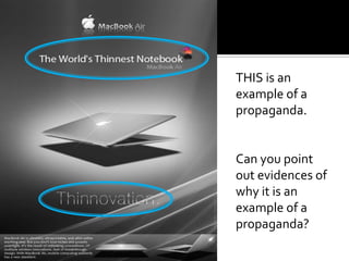 Propaganda And Its 3 Techniques Used In Advertising | PPT