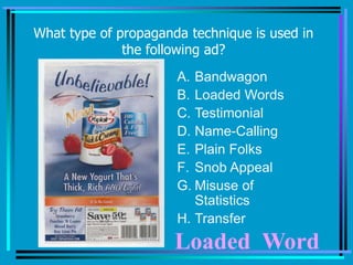 propaganda techniques lessons.powerpoint | PPT