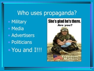 propaganda techniques lessons.powerpoint | PPT