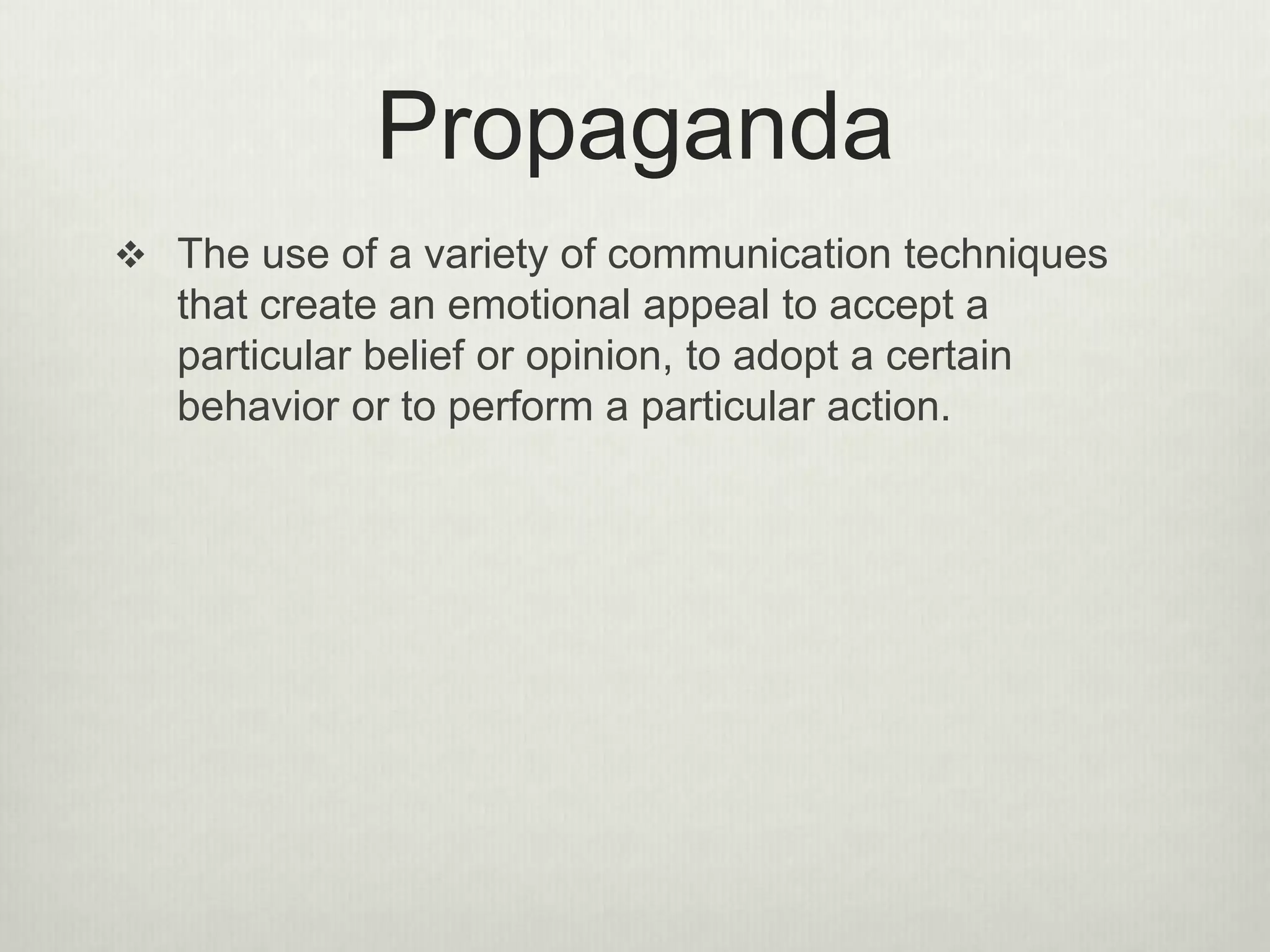 Propaganda techniques power point | PPTX