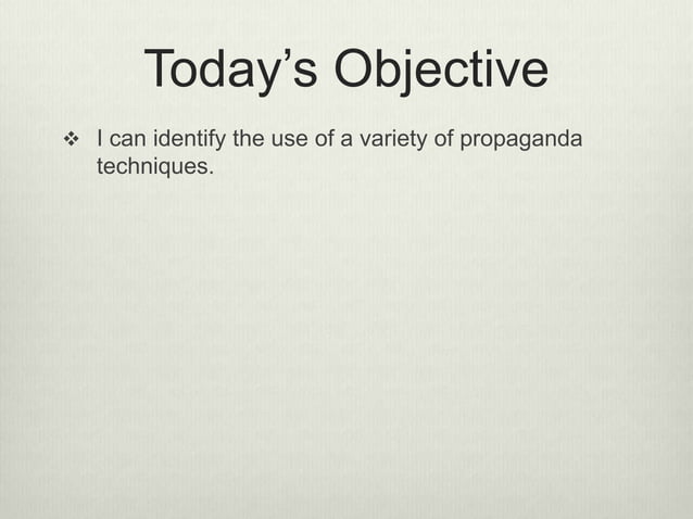 Propaganda techniques power point | PPTX
