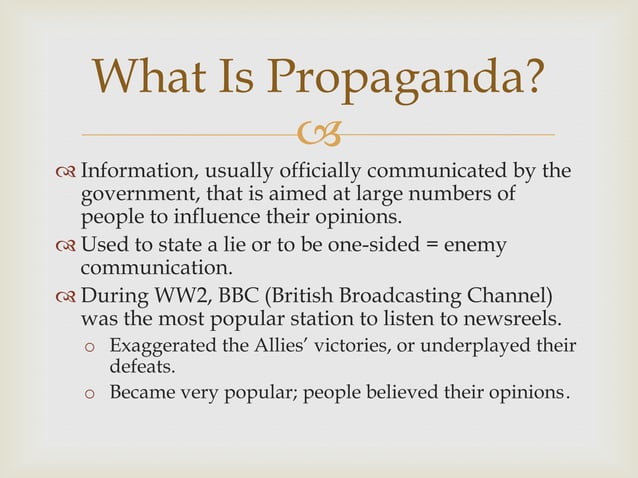 bvu_Propaganda Used in Filmmaking During WW2