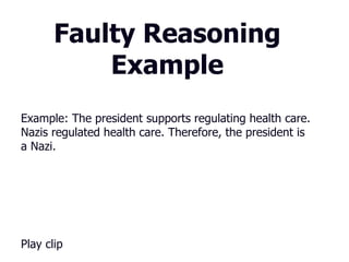Faulty Reasoning Propaganda Examples