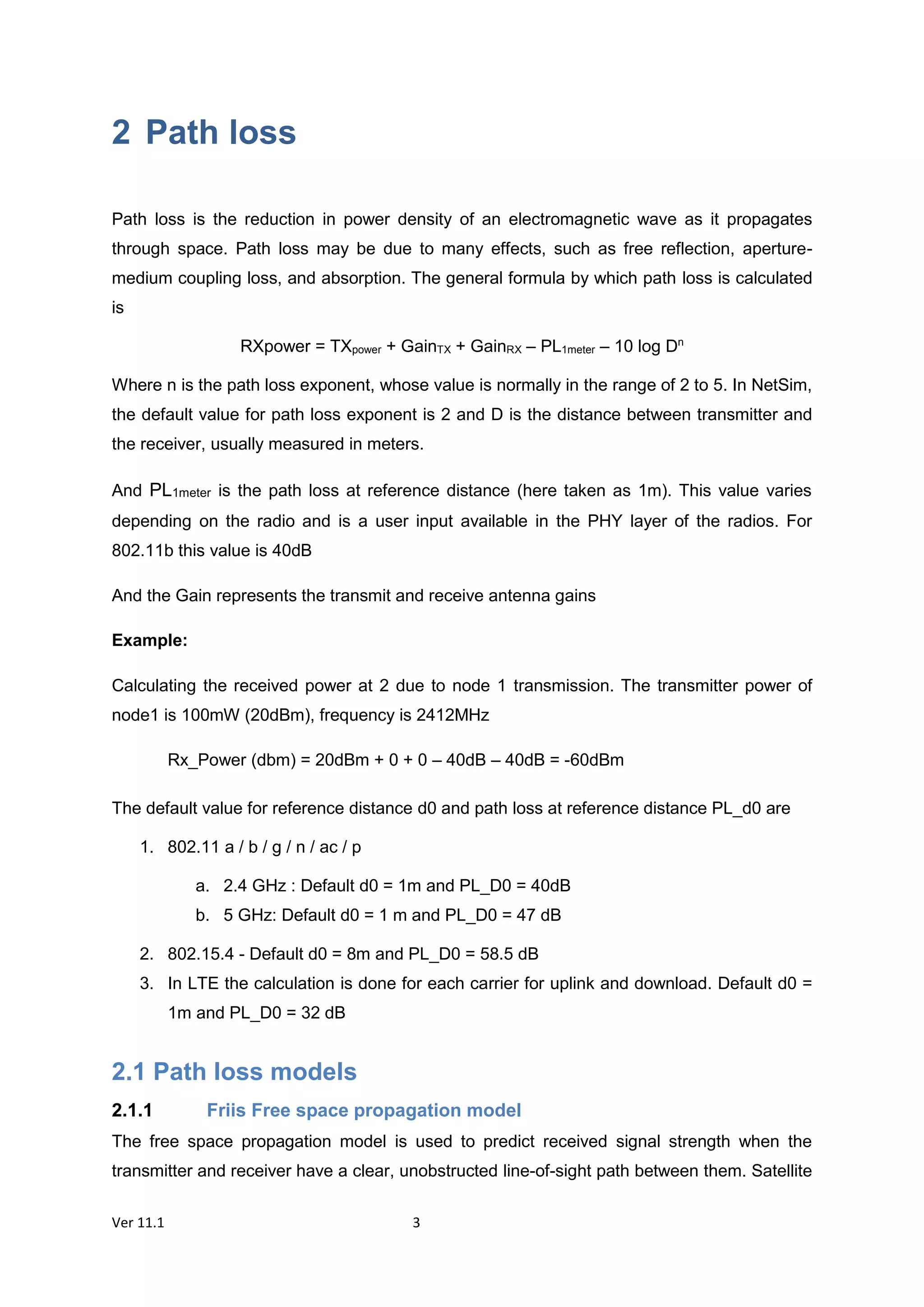 NetSim Technology Library- Propagation models | PDF