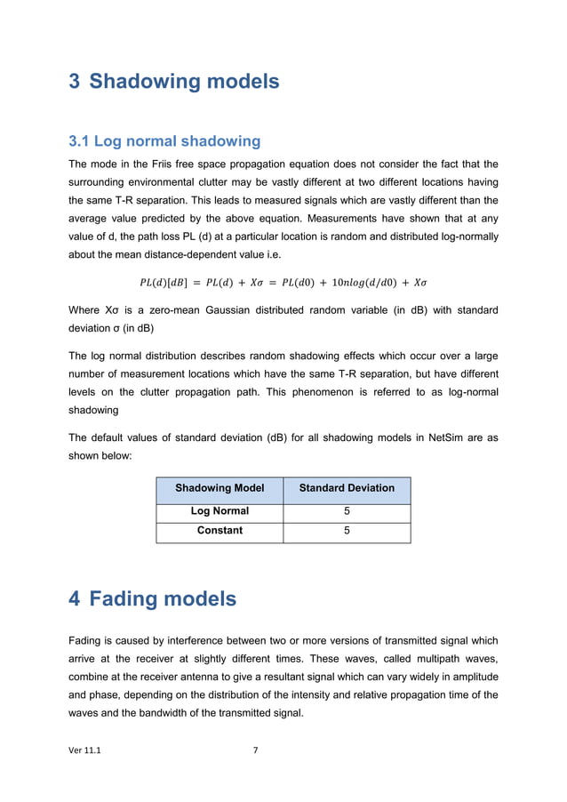 NetSim Technology Library- Propagation models | PDF