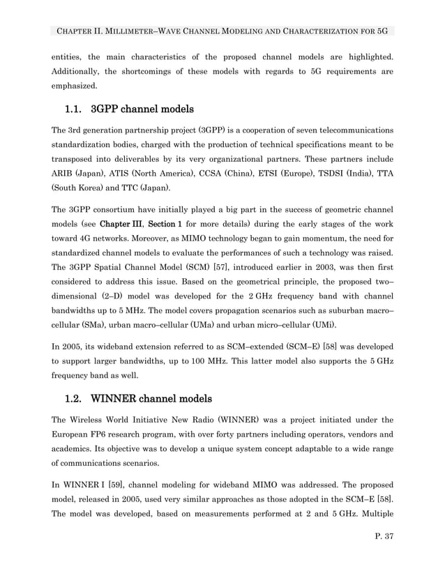 Propagation channel modeling at centimeter–and–millimeter–wave ...