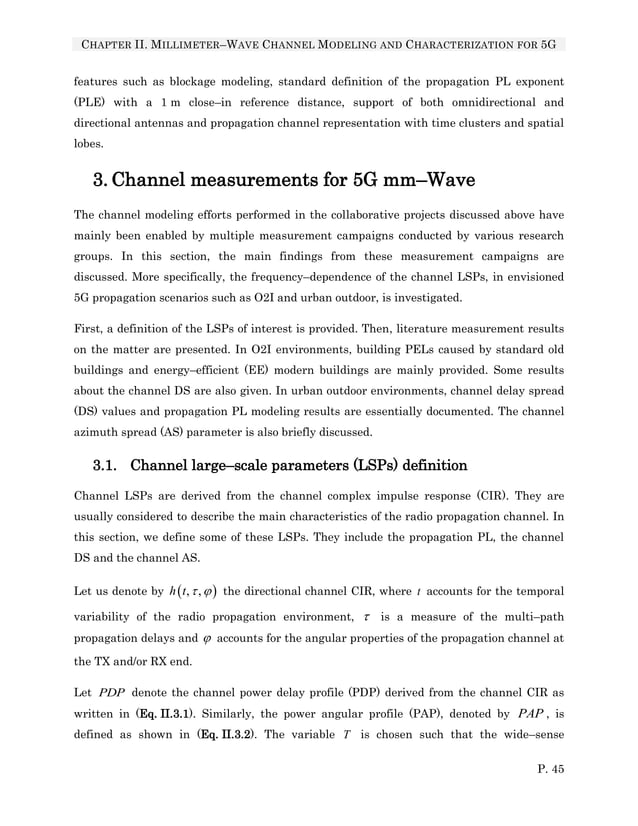 Propagation channel modeling at centimeter–and–millimeter–wave ...