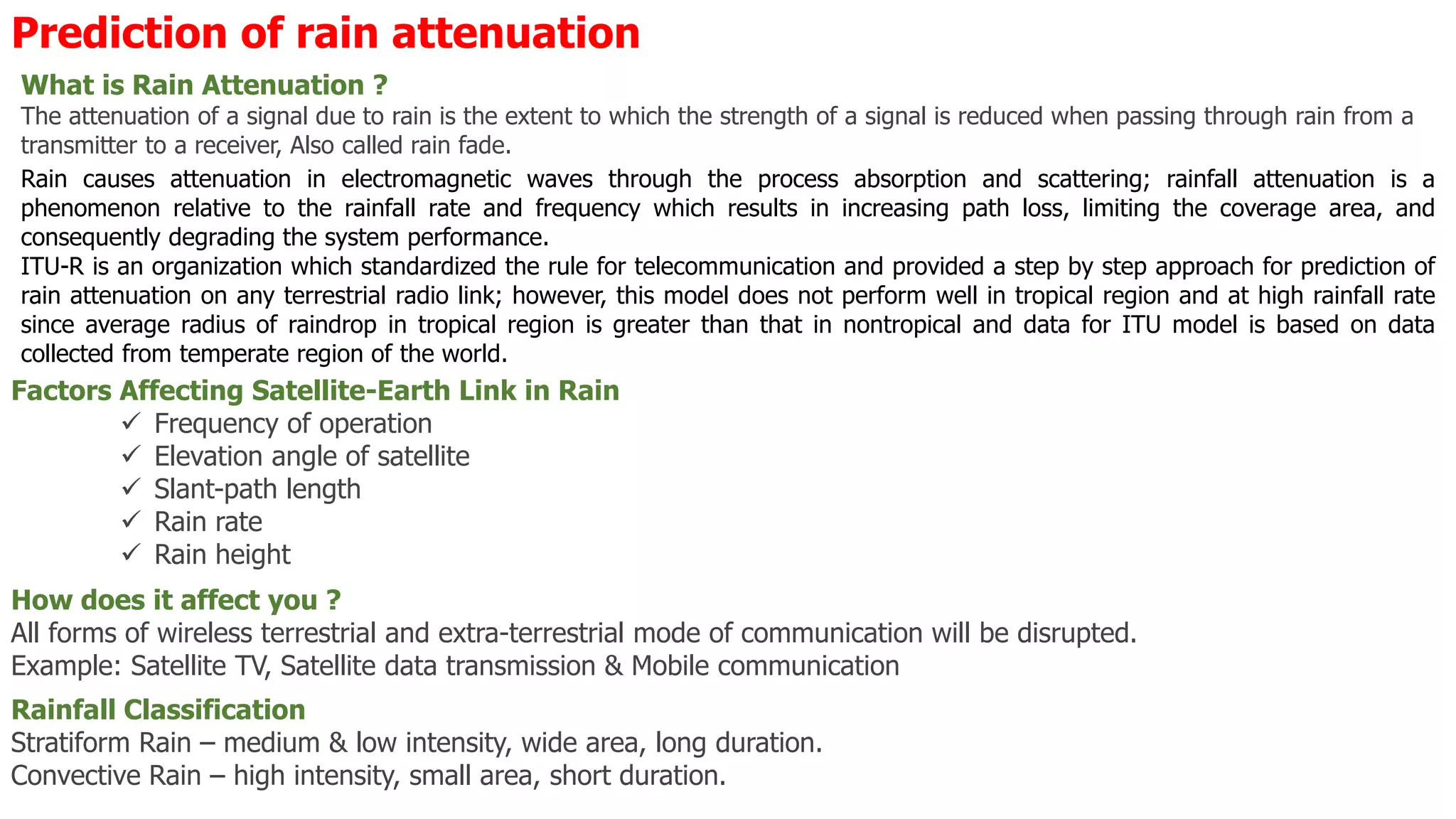 Propagation effects and their impact on satellite earth links | PDF