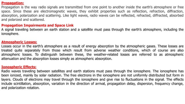 Propagation effects and their impact on satellite earth links | PDF