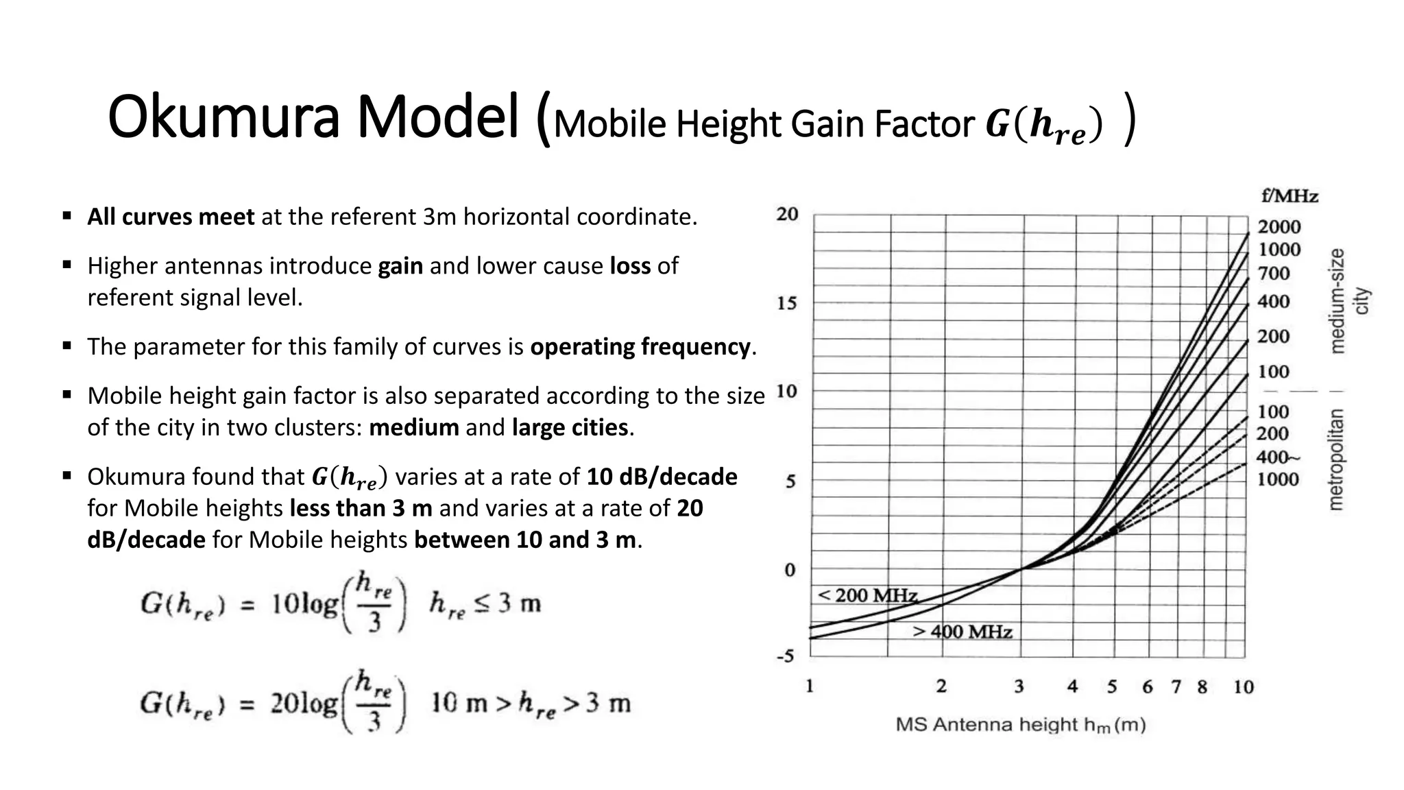 OKUMURA, HATA and COST231 Propagation Models | PPTX