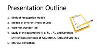 OKUMURA, HATA and COST231 Propagation Models | PPTX