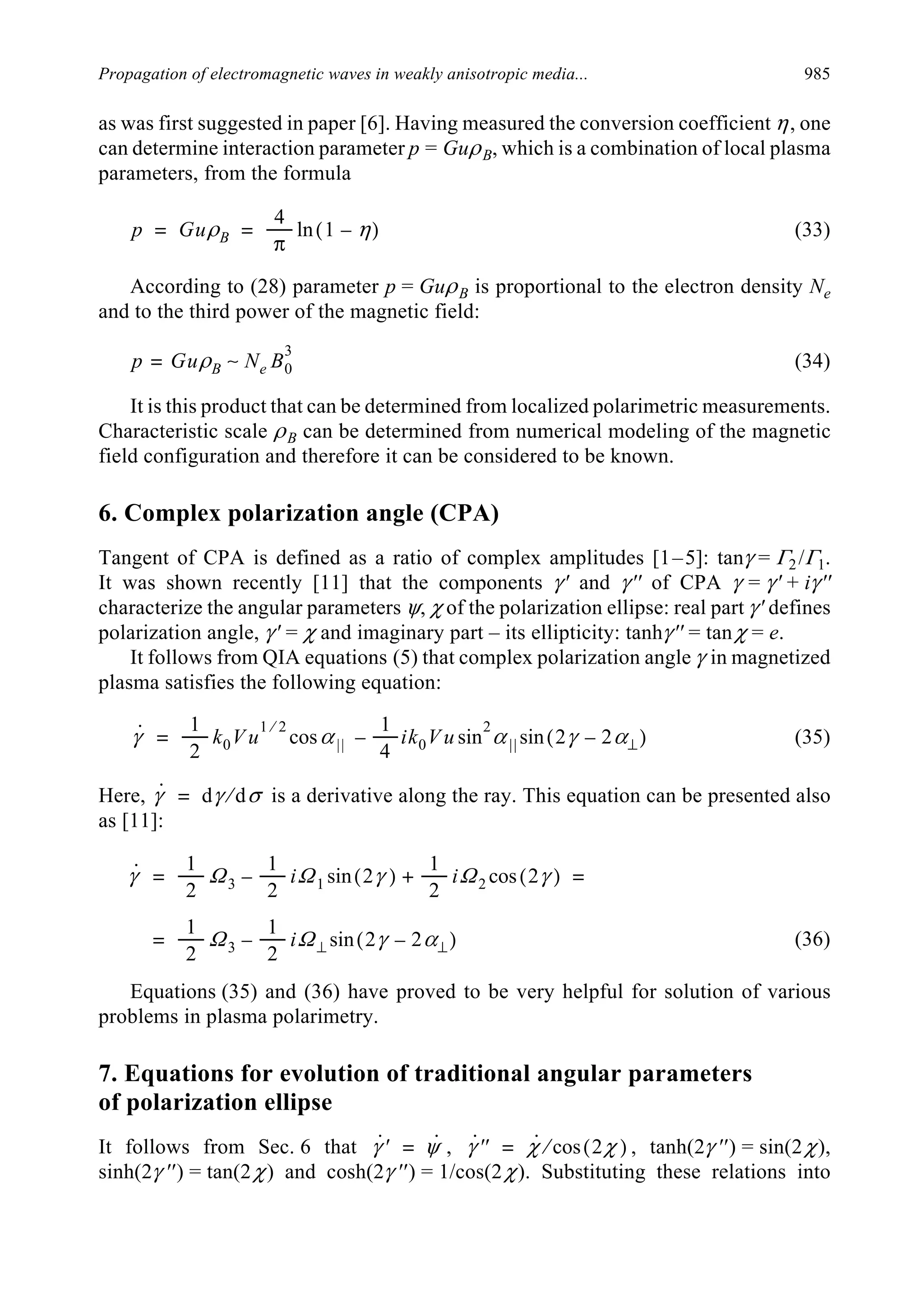 Propagation of electromagnetic waves in weak anisotropic medum | PDF