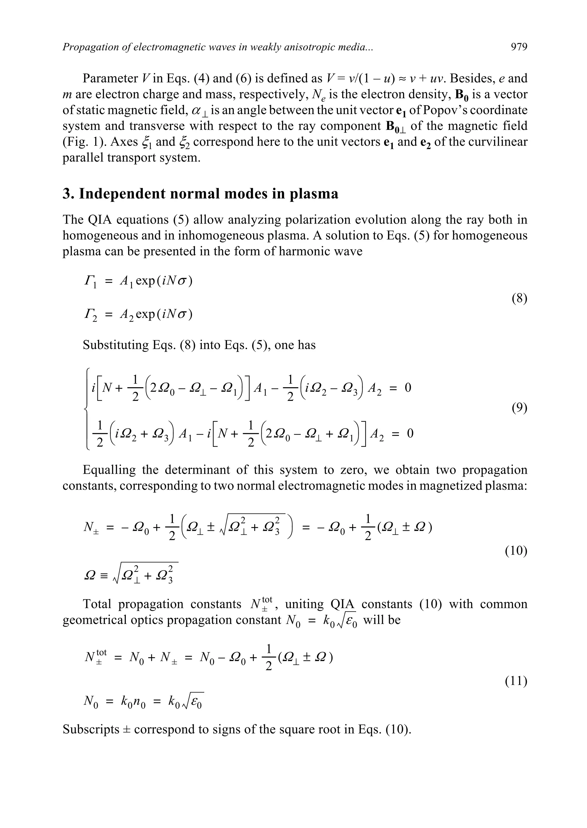 Propagation of electromagnetic waves in weak anisotropic medum | PDF