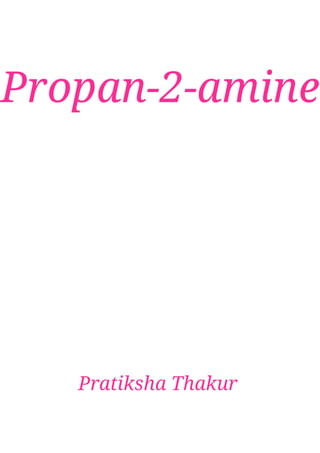 Propan-2-amine | PDF | Chemistry | Science