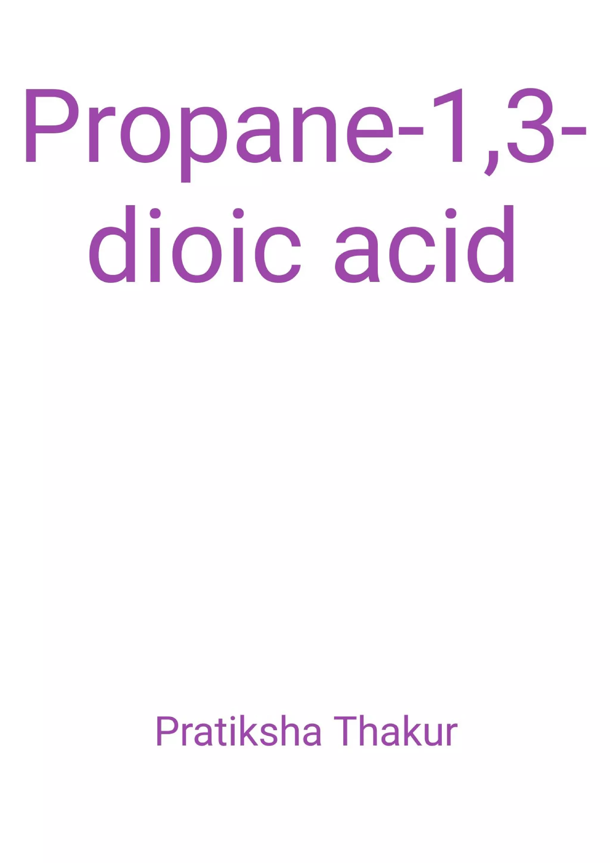 Propane-1,3-dioic acid | PDF
