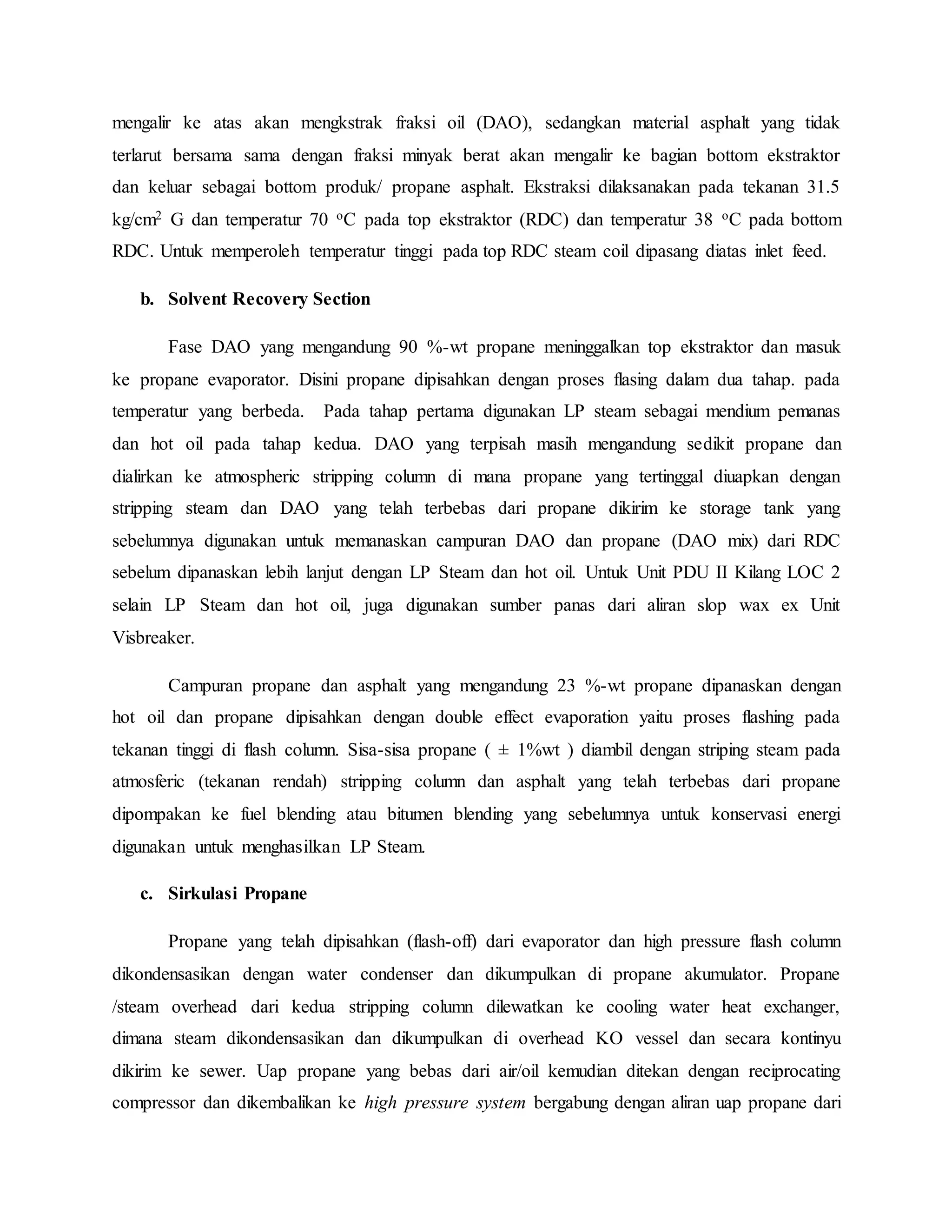 Propane deasphalting unit | DOCX